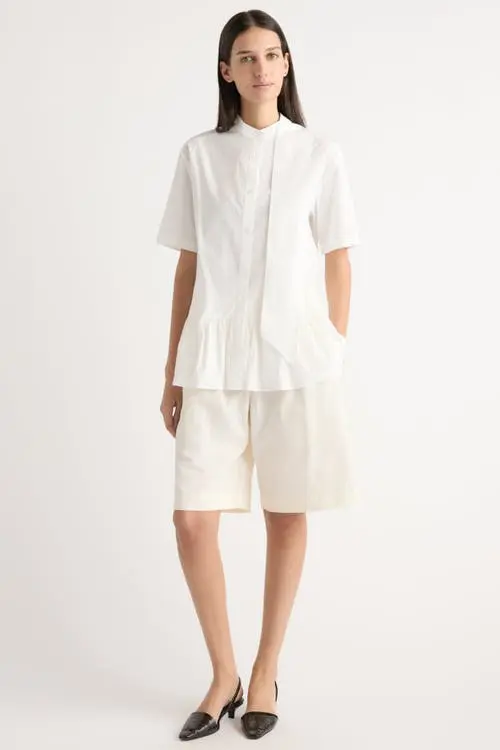 Modern Citizen Scarf-neck Ruffled Tunic Blouse