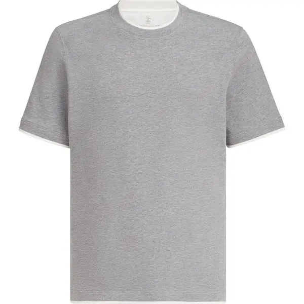 Brunello Cucinelli T-shirt With Faux-layering - Grey