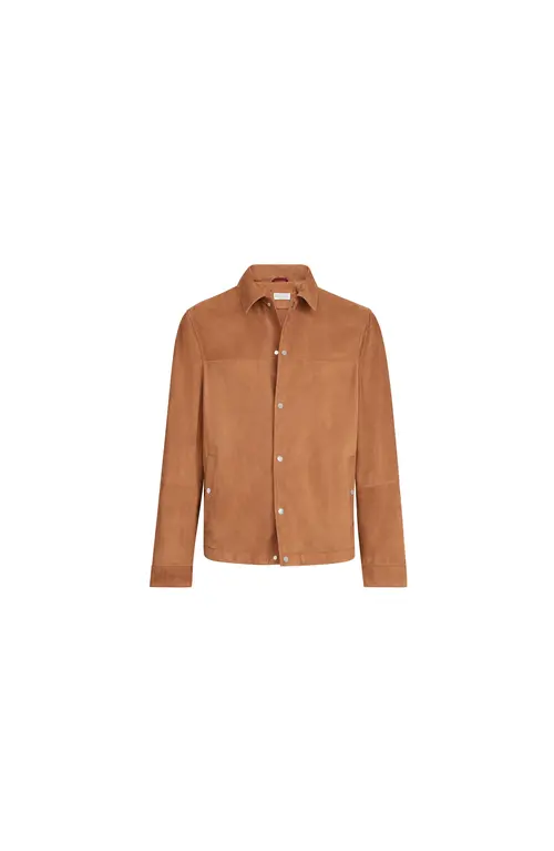 Brunello Cucinelli Suede Shirt Jacket - Cognac