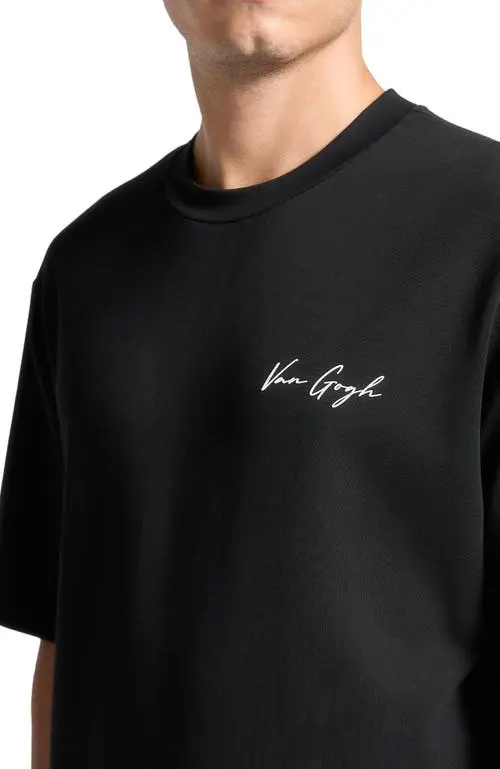 Manière De Voir Piece De Resistancevan Gogh Cotton T-shirt - Black