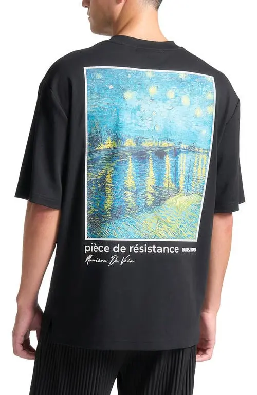 Manière De Voir Piece De Resistancevan Gogh Cotton T-shirt - Black