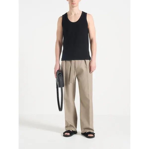 Manière De Voir Justin Ribbed Cotton Vest - Black