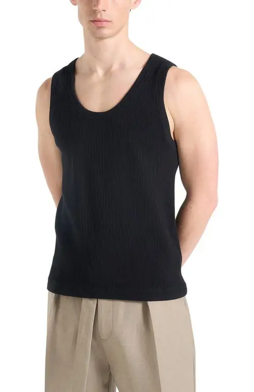 Manière De Voir Ribbed Cotton Vest - Black