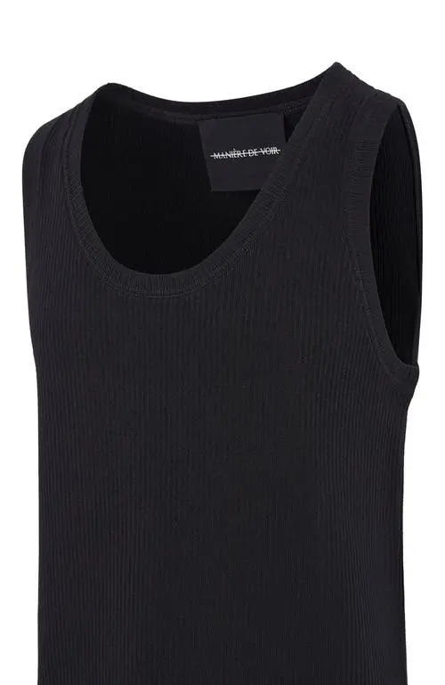 Manière De Voir Ribbed Cotton Vest - Black