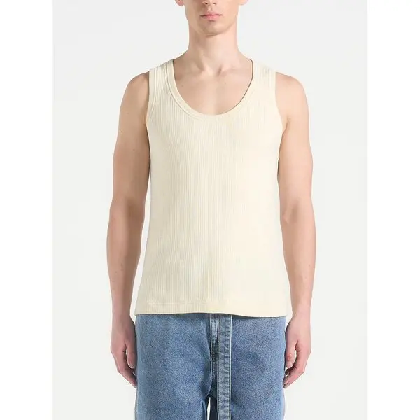 Manière De Voir Ribbed Cotton Vest - Cream