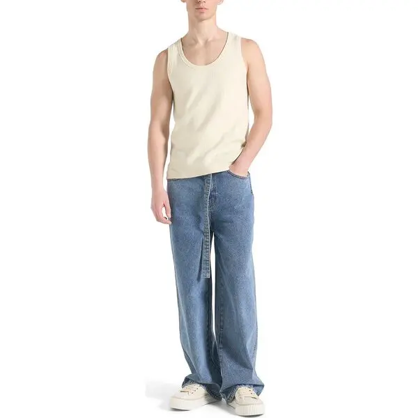 Manière De Voir Ribbed Cotton Vest - Cream