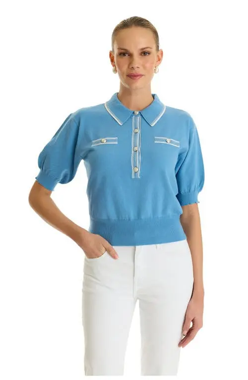 THE NOLI SHOP Bobbi Polo Shirt - Blue