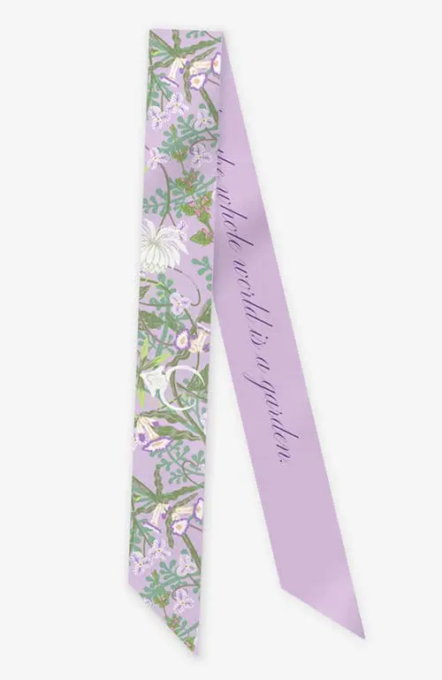 BOND & GRACE Cottage Vines Silk Twilly Scarf - Lavender