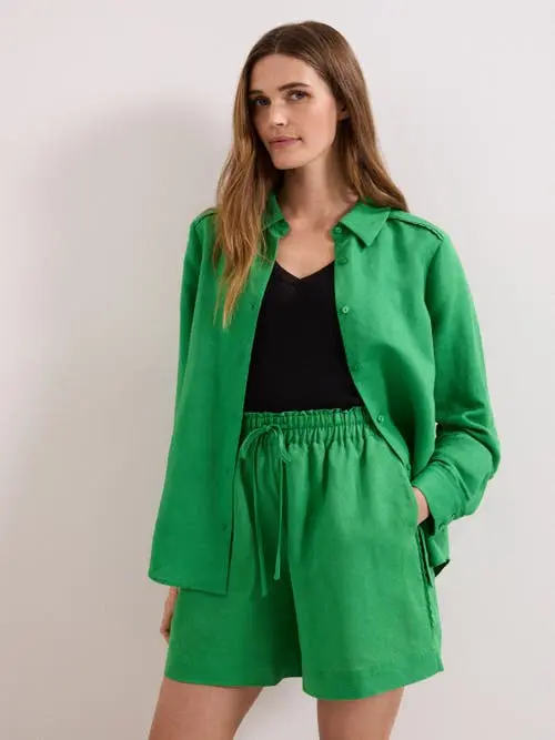 PHASE EIGHT Sloane Linen Shirt - Green
