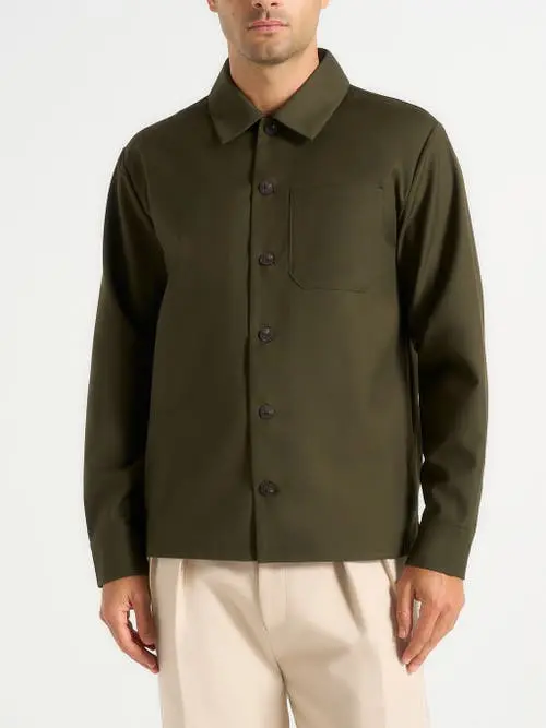 Manière De Voir Valentin Classic Long Sleeve Shirt - Olive