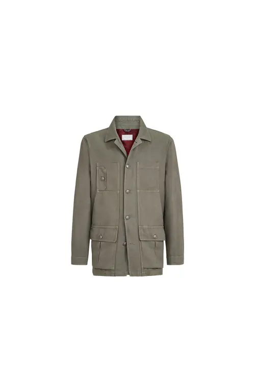 Brunello Cucinelli Cotton And Linen Shirt Jacket - Military