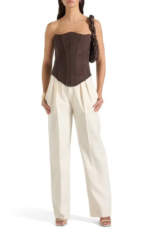 Manière De Voir Suede Lace-up Corset - Brown