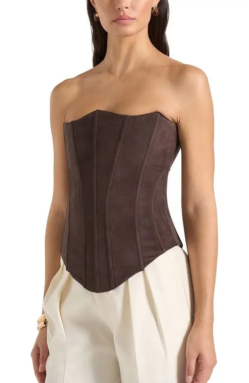 Manière De Voir Suede Lace-up Corset