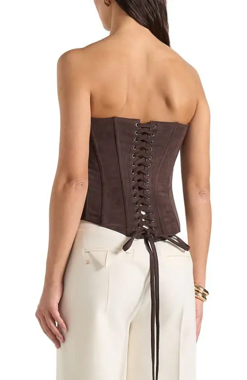 Manière De Voir Suede Lace-up Corset