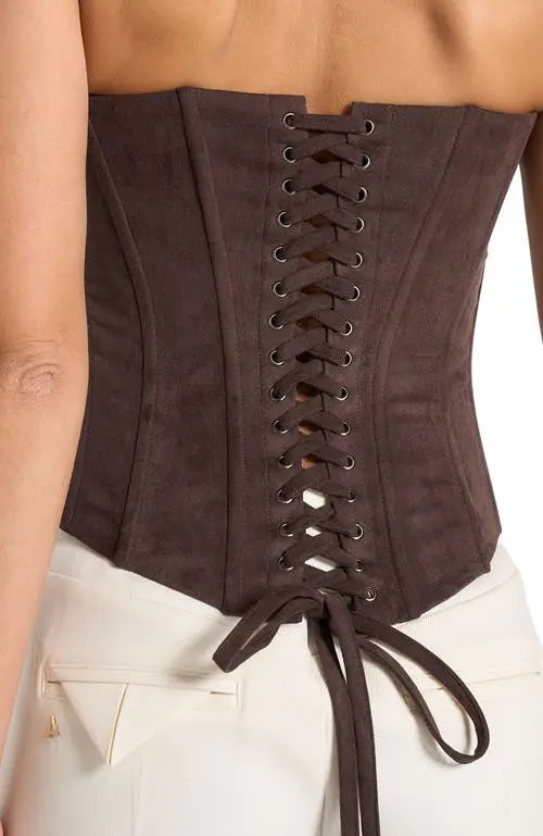 Manière De Voir Suede Lace-up Corset