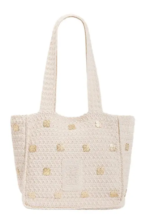 Sandro Crochet Bag With Tassels And Magnetic Fastening - Ecru