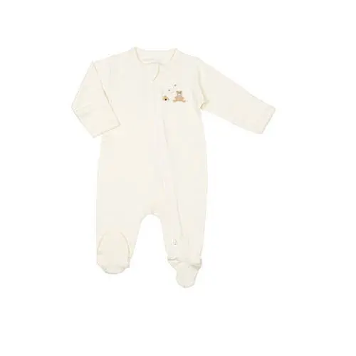 WILD WAWA Pima Embroidered Footie - Honey Bear