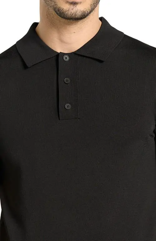 Manière De Voir Bryn Luxe Knitted Polo Top - Black