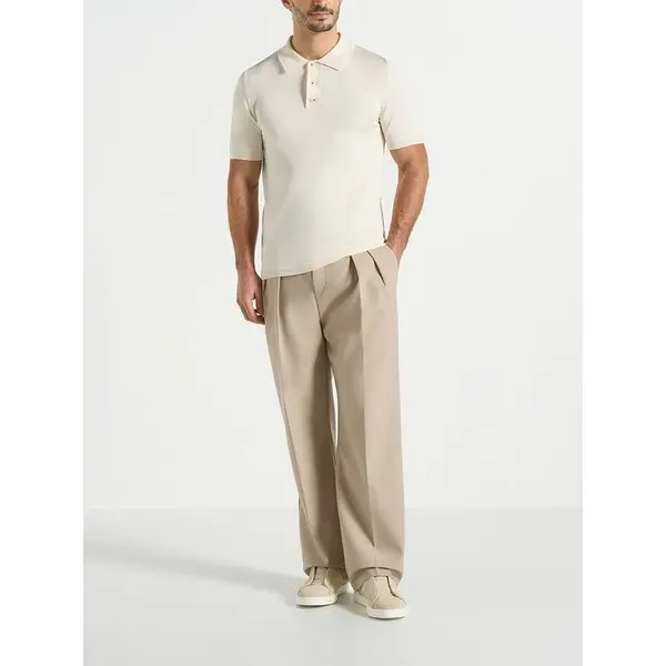 Manière De Voir Bryn Luxe Knitted Polo Top - Cream