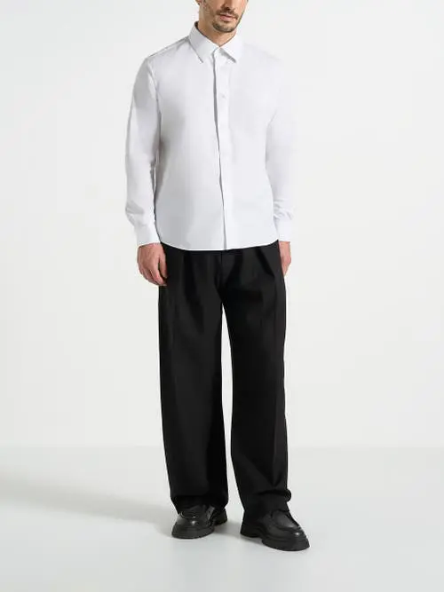 Manière De Voir Chris Signature Tailored Long Sleeved Shirt - White