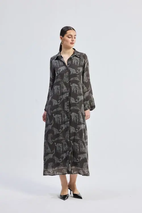 REISTOR Relaxed-fit Printed Shirt Dress