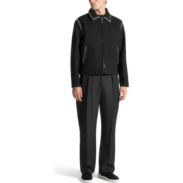 Manière De Voir Alex Whipstitch Twill Boxy Jacket - Black
