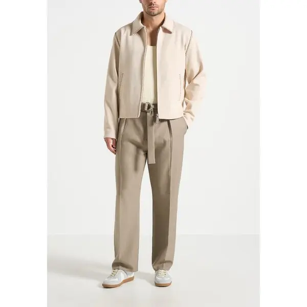 Manière De Voir Alex Whipstitch Twill Boxy Jacket - Cream