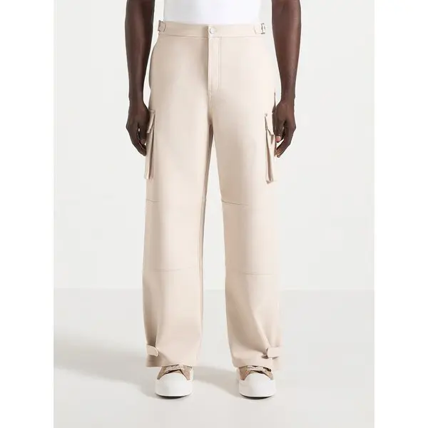 Manière De Voir Mathis Twill Signature Wide Leg Cargo Trousers - Beige