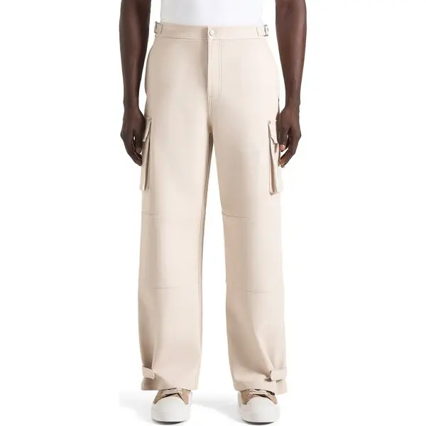 Manière De Voir Mathis Twill Signature Wide Leg Cargo Trousers - Beige
