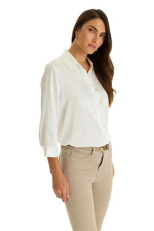 THE NOLI SHOP Sara Silk Blouse - White