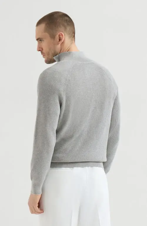 Brunello Cucinelli English Rib Knit Sweater - Light Grey