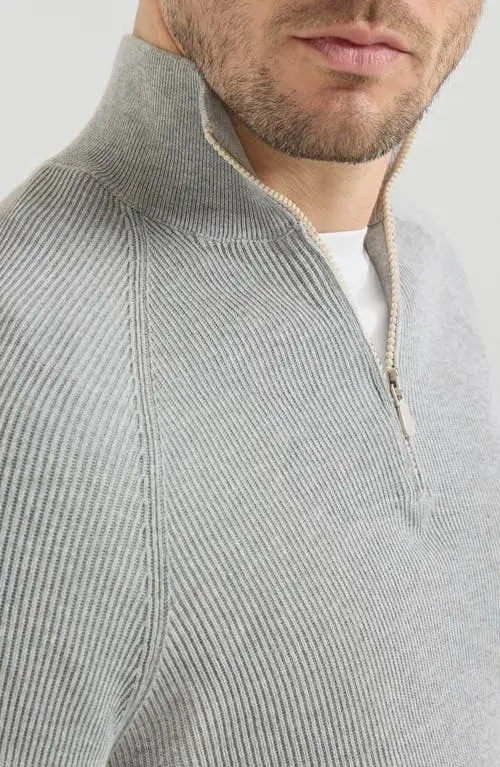 Brunello Cucinelli English Rib Knit Sweater - Light Grey