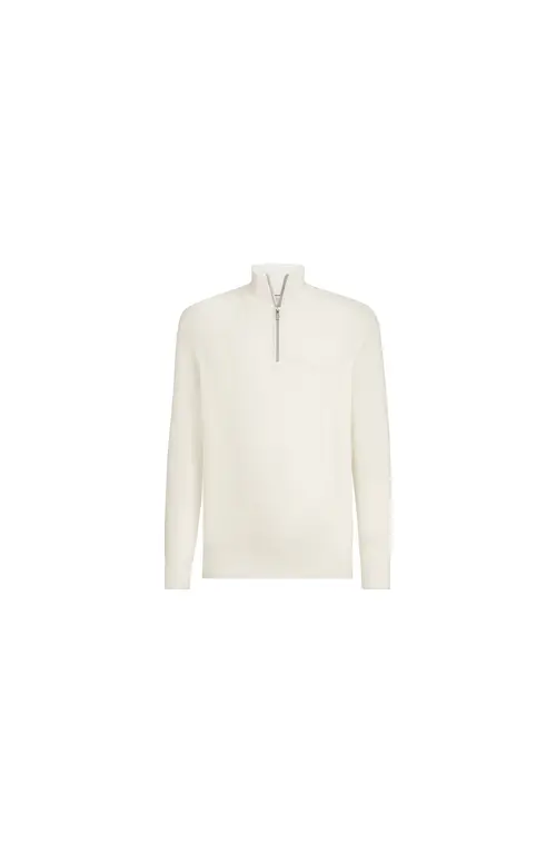 Brunello Cucinelli Cotton English Rib Half-zip Sweater - Panama
