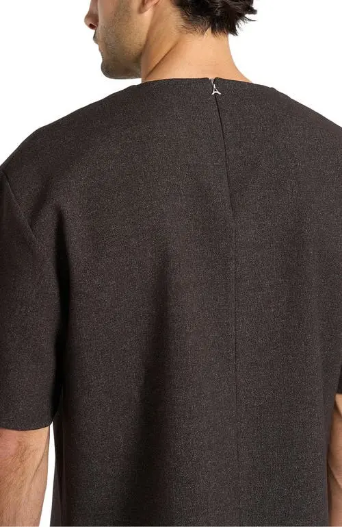 Manière De Voir Leon Boxy Cropped Hatched T-shirt - Brown