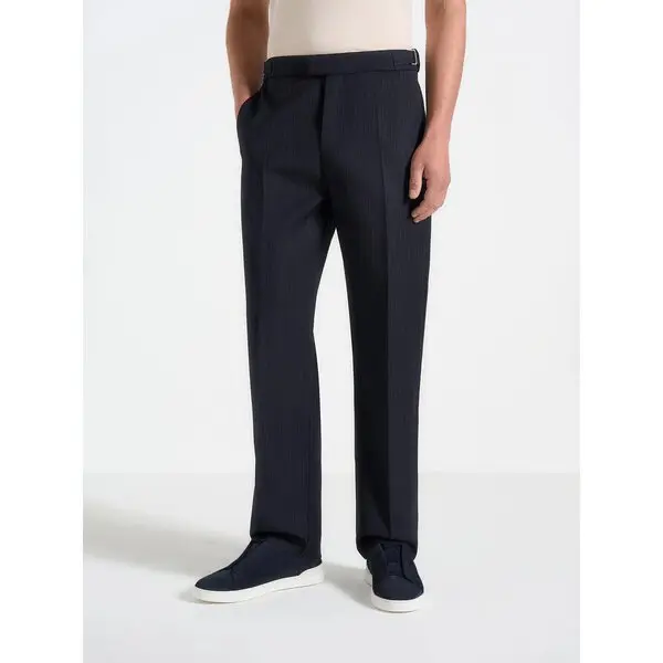 Manière De Voir Joseph Regular Fit Pinstripe Tailored Trousers - Navy