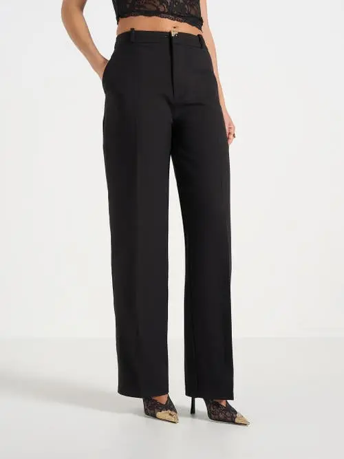 Manière De Voir Doria Tailored Trousers With Waistband Detail - Black