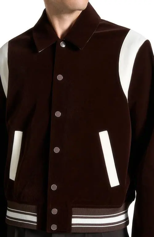 Manière De Voir Velvet & Satin Varsity Jacket