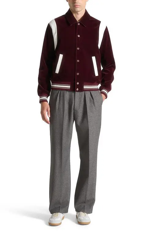Manière De Voir Velvet & Satin Varsity Jacket