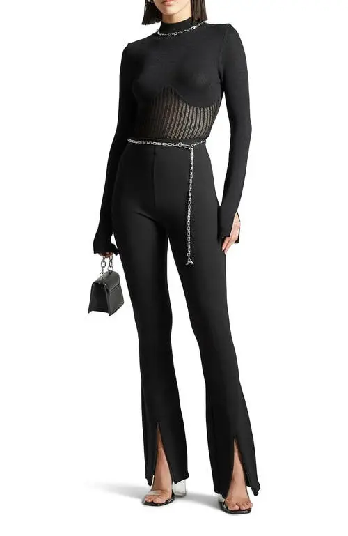 Manière De Voir Fit And Flare Leggings With Chain