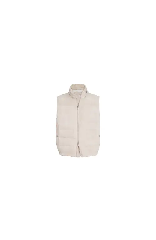 Brunello Cucinelli Suede Down Vest - Light Brown