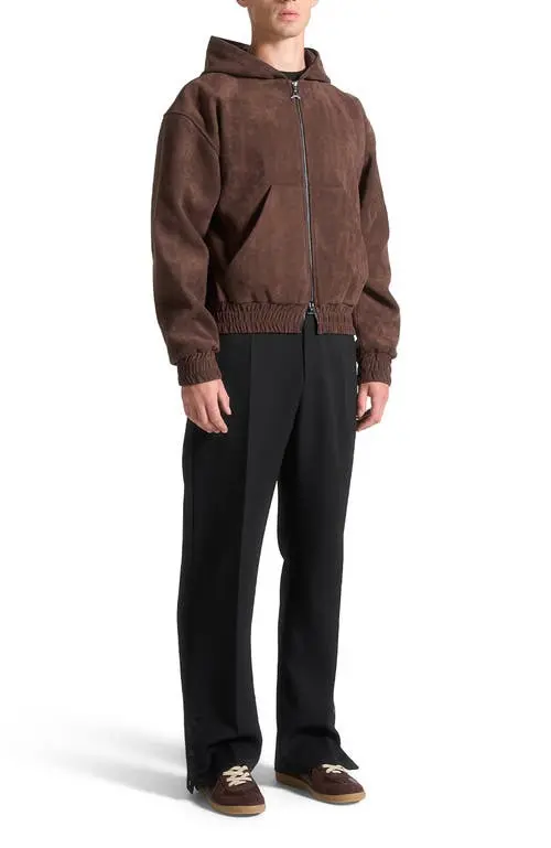 Manière De Voir Cropped Suede Hoodie