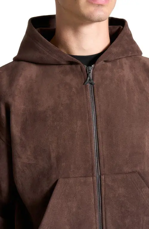 Manière De Voir Cropped Suede Hoodie