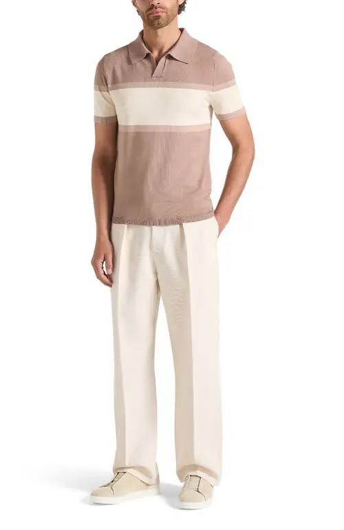 Manière De Voir Enzo Colour Block Polo Top - Taupe