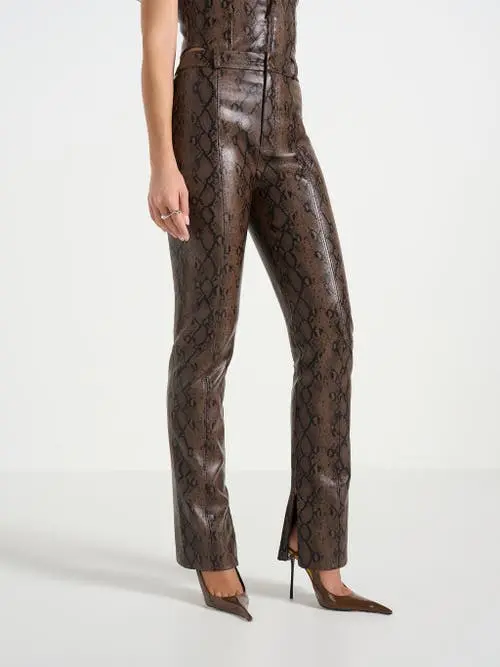 Manière De Voir Lucia Python Straight Leg Trousers - Brown