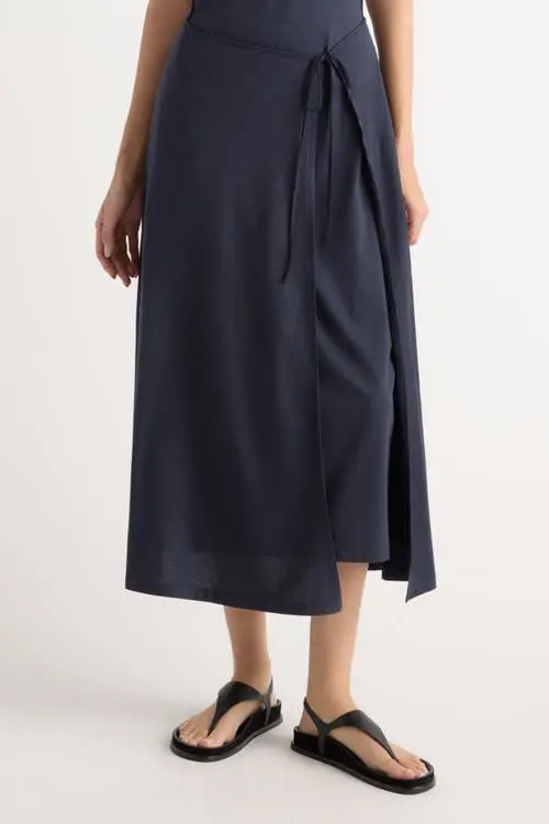 Modern Citizen Amelia Asymmetric-neck Wrap Maxi Dress