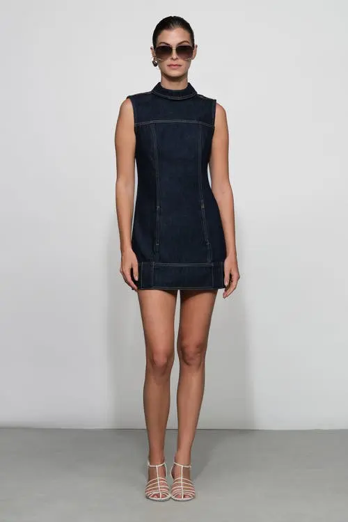 ET OCHS Winslow Denim Mini Dress - Midnight