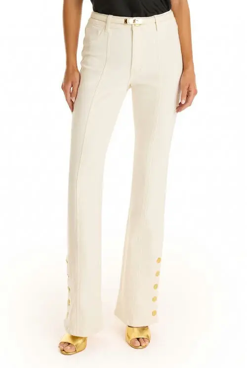 THE NOLI SHOP Veronica Button Jean - Ivory
