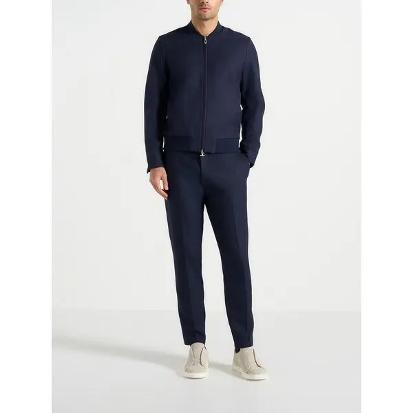 Manière De Voir Sami Tailored Bomber Jacket - Navy