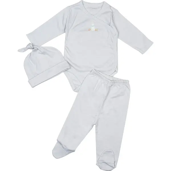 WILD WAWA Pima Embroidered Bundle Set - Blue Bunny