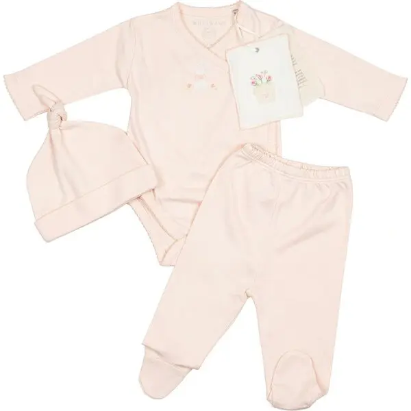 WILD WAWA Pima Embroidered Bundle Set - Pink Bunny
